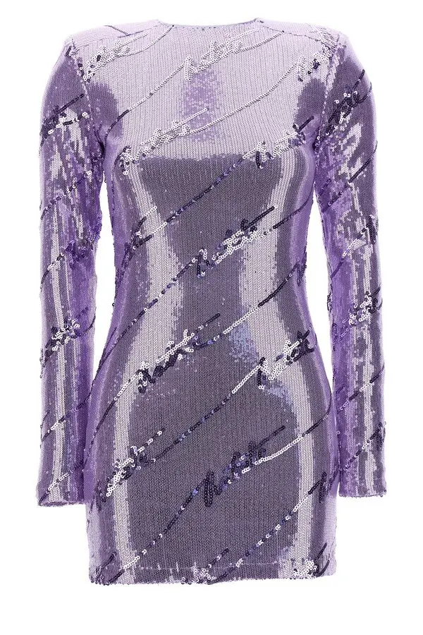 ROTATE BY BIRGER CHRISTENSEN Sequin Embellished Mini Dress - Purple
