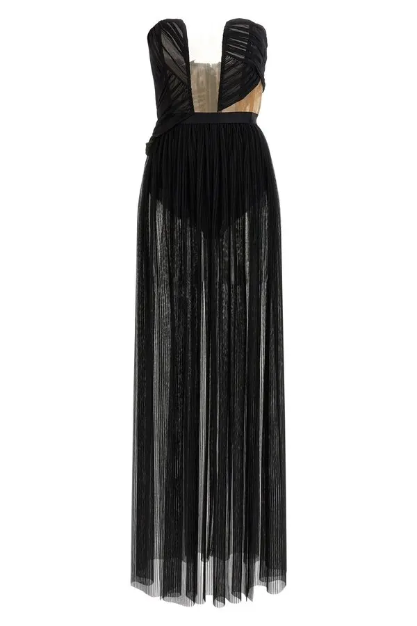 NENSI DOJAKA Corsetto Draped Gown