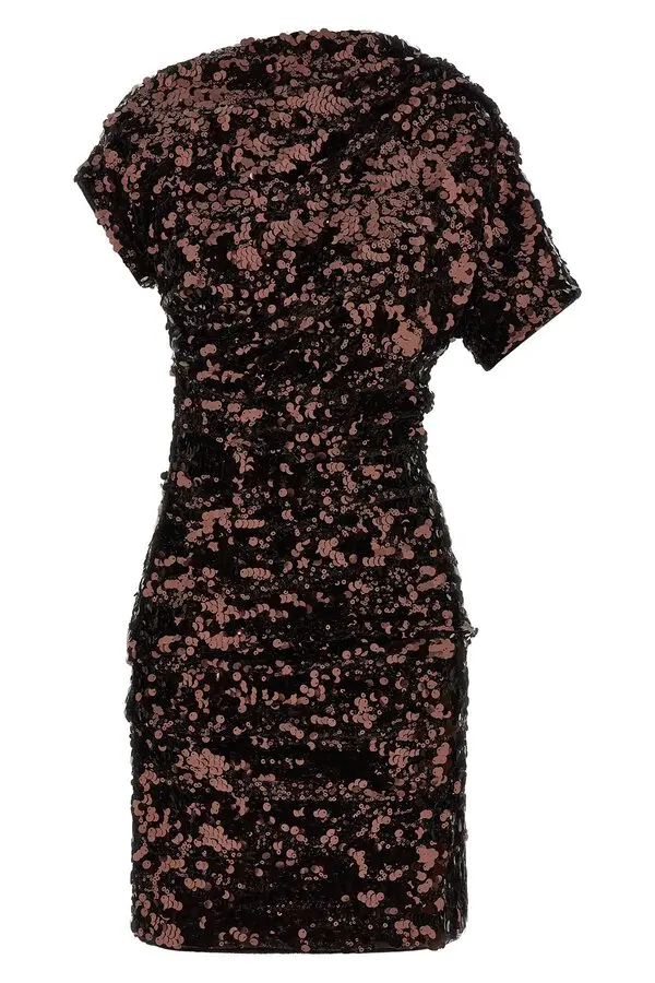 GANNI Sequins Mini' Dress - Brown