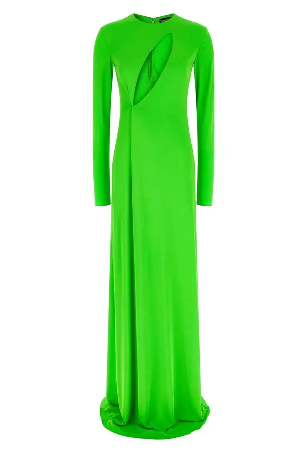 TOM FORD Long Sleeve Slash Front Evening Gown