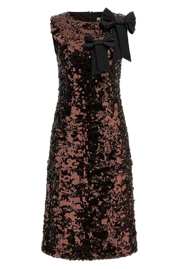 GANNI Velvet Sequins Straight Midi Dress