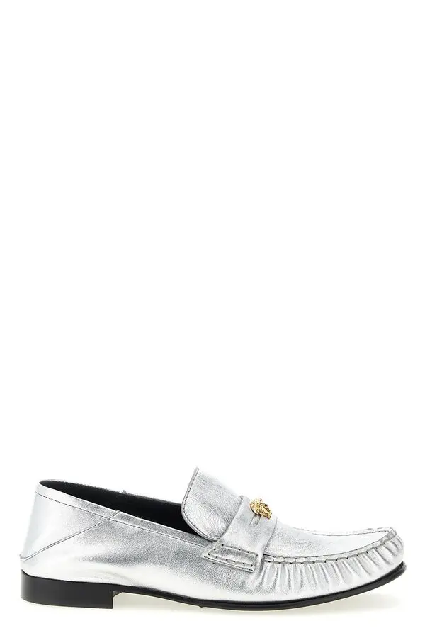 Versace La Medusa Laminated Nappa Leather Loafers