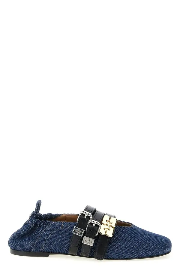 GANNI Sue Triple' Ballet Flats - Blue