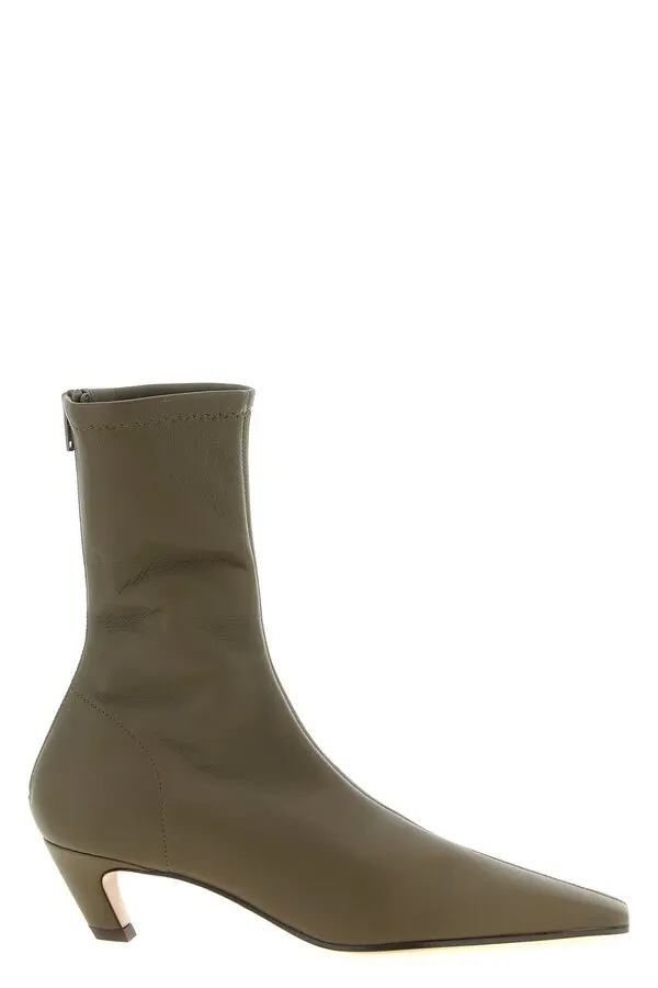 Khaite Arizona Stretch Nappa Lambskin Ankle Boots - Green