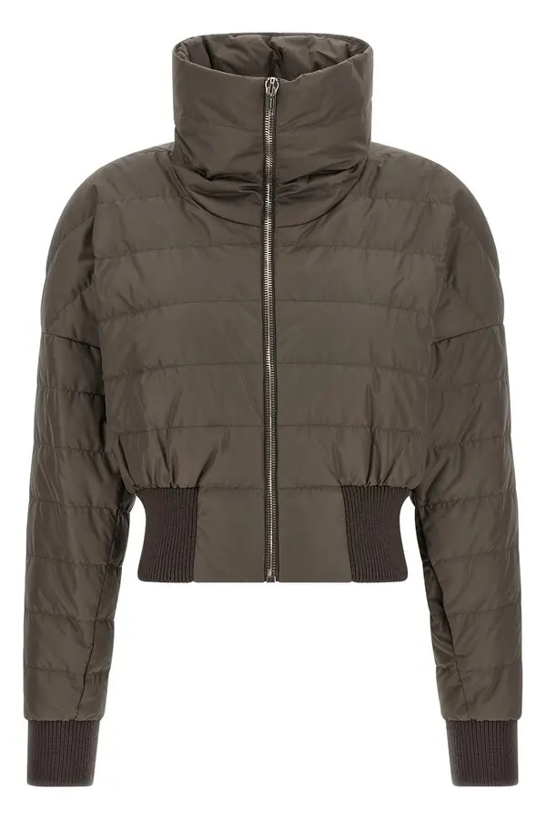 Rick Owens Moncler Cropped Down Jacket - Gray