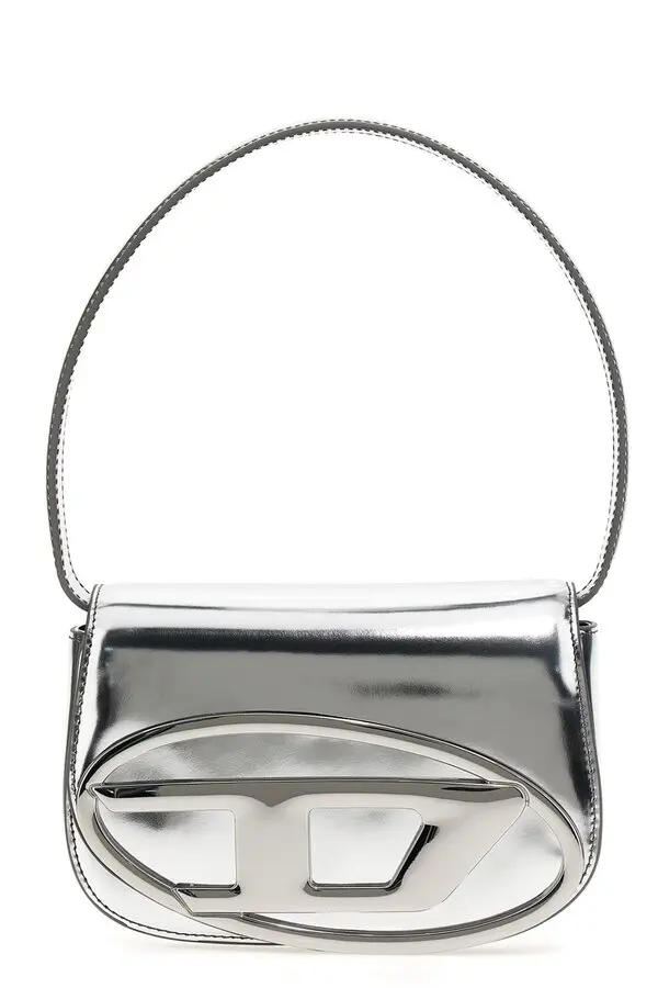 DIESEL® 1dr Leather Shoulder Bag - Silver
