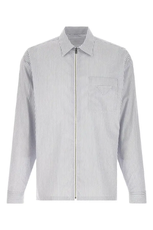 Prada Zip Striped Shirt