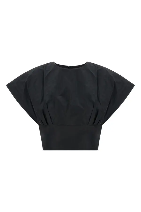 Pinko Asparago Taffeta Crop Top - Black