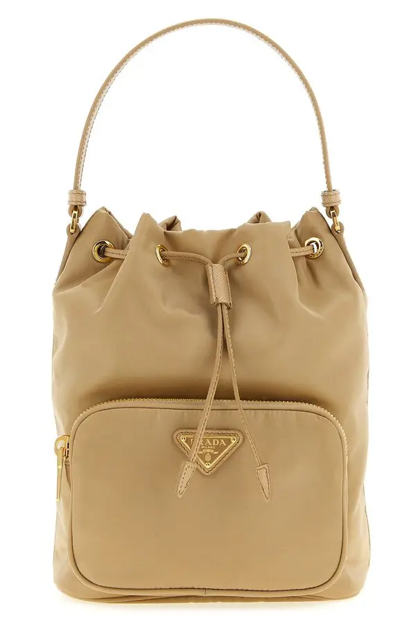 Prada Duet Bucket Bag - Brown
