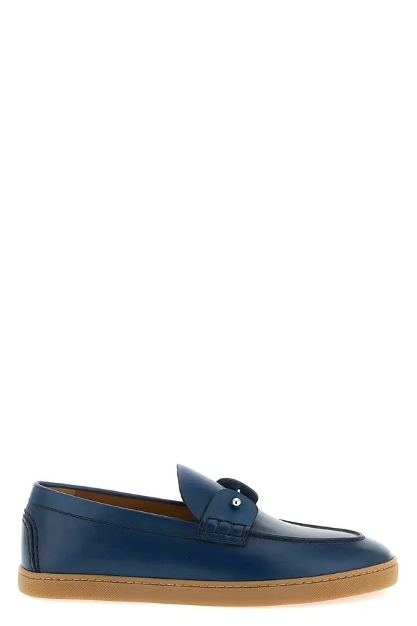 CHRISTIAN LOUBOUTIN Chambeliboat Smooth Leather Loafers - Blue