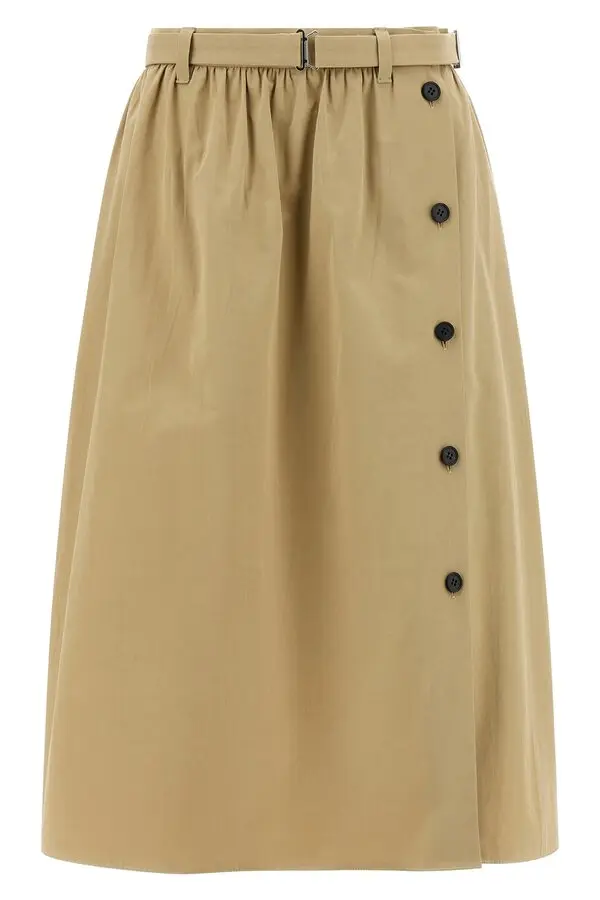 Prada Panama Cotton Midi Skirt