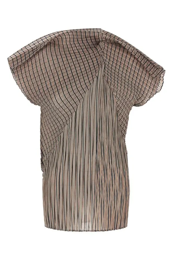 Issey Miyake Generic Stripes Top - Brown