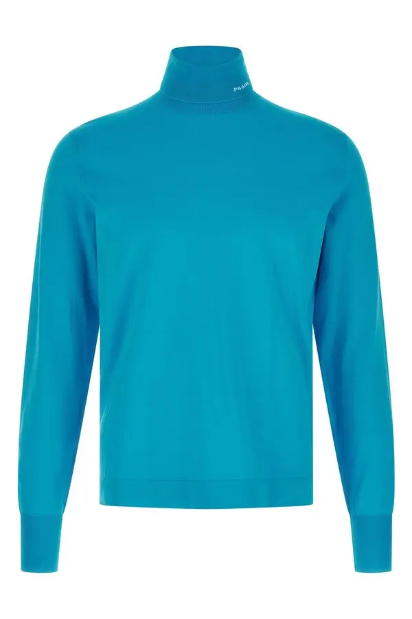 Prada Logo Intarsia Turtleneck Sweater