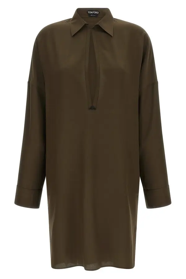 TOM FORD Silk Crêpe De Chine Tunic Dress