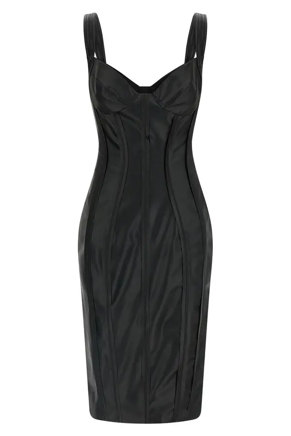 Elisabetta Franchi Nappa Effect Corset Midi Dress