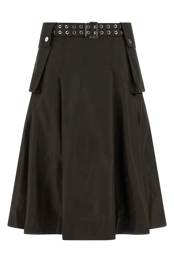 GANNI Duchesse Nylon Pleated Skirt