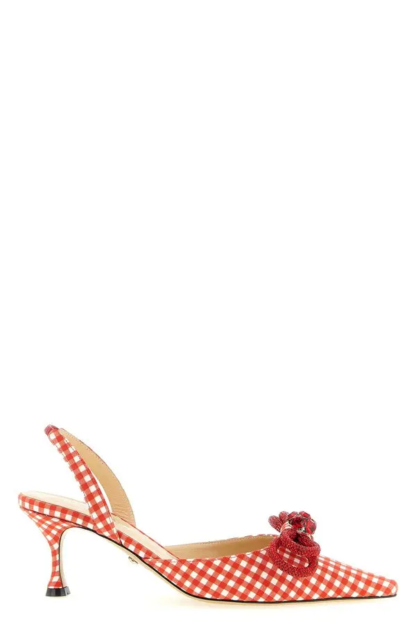 Mach & Mach Double Bow Slingback Pumps - Red