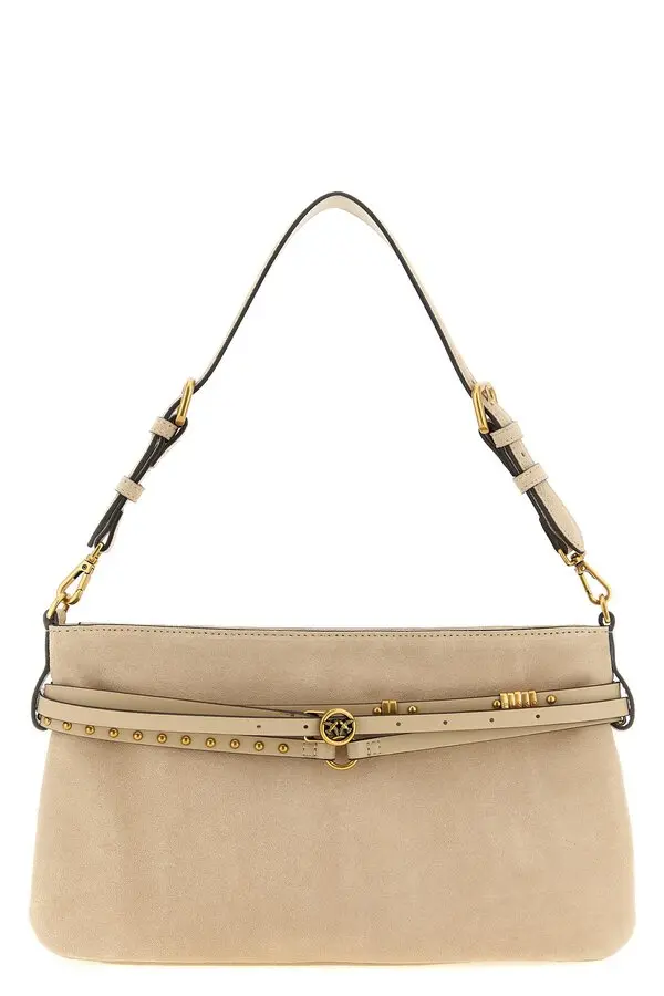 Pinko Belt' Medium Shoulder Bag - Beige