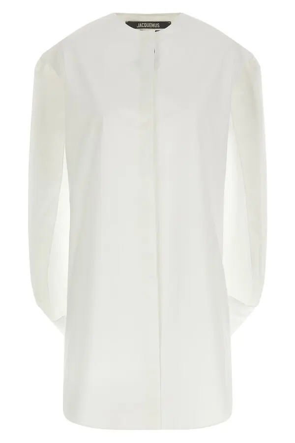 Jacquemus La Robe Berlingot Cotton Poplin Mini Dress - White