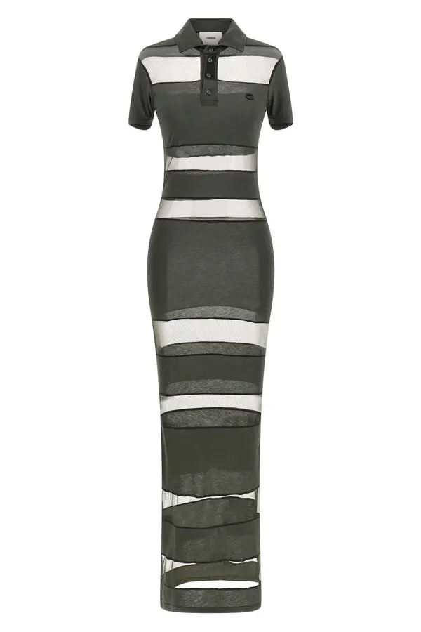 Coperni Striped Sheer Polo' Dress