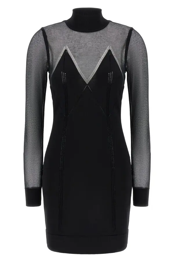 Elisabetta Franchi Dress With Transparencies - Black