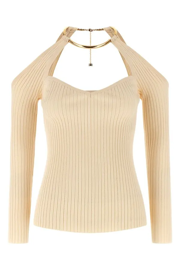 Elisabetta Franchi Necklace Detailed Sweater