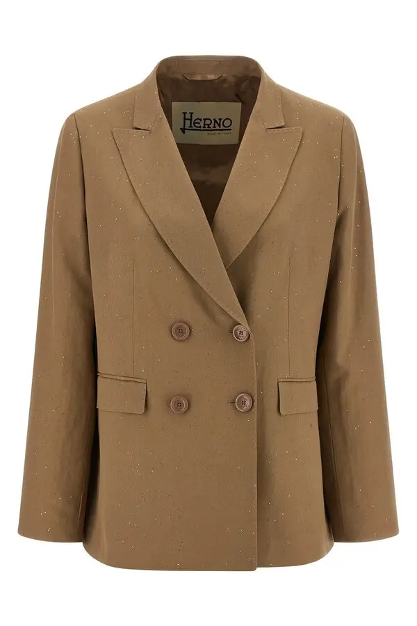 Herno Micro Sequin Blazer - Beige