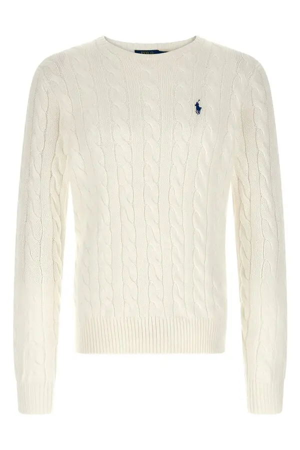 Polo Ralph Lauren Driver Cotton Cable Knit Sweater - White