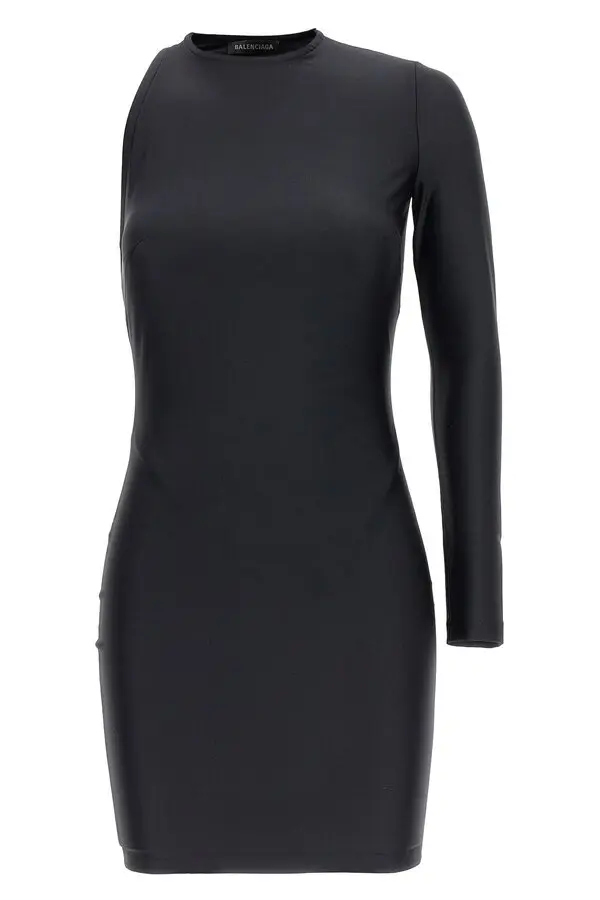 Balenciaga Cut-out One Shoulder Dress - Black