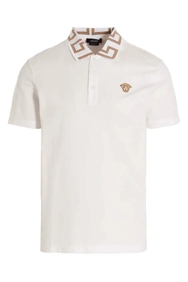 Versace Greca' Polo Shirt - White