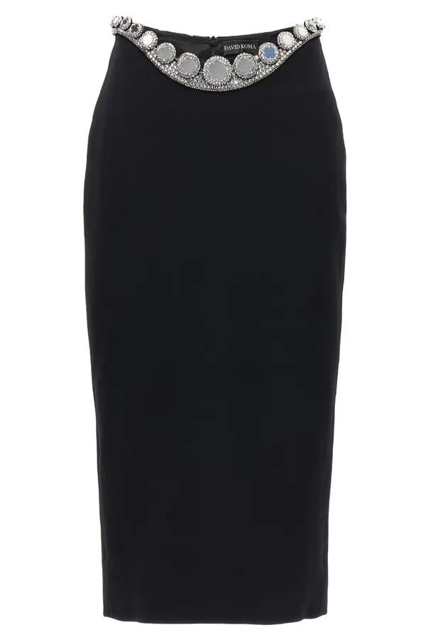David Koma Puffer Circle Embroidery' Skirt