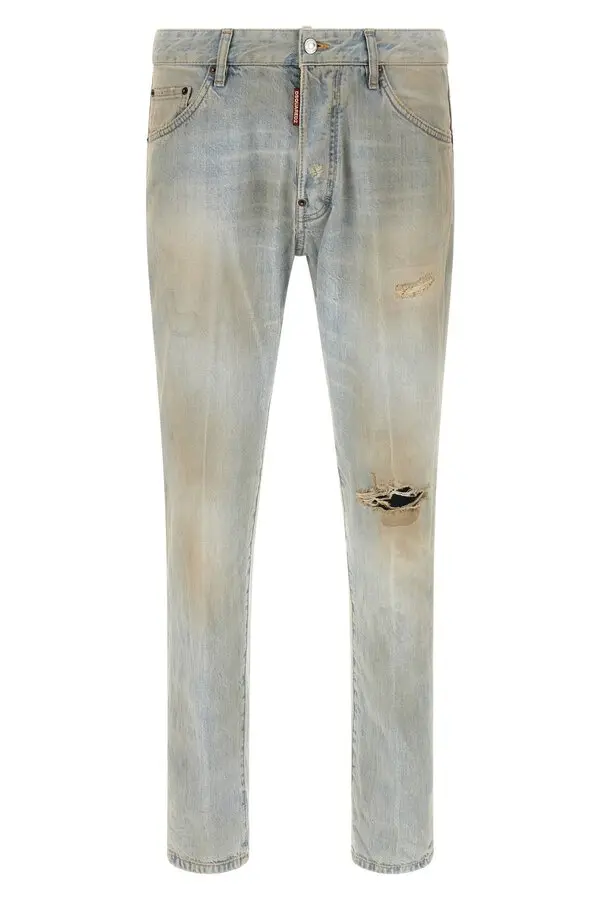 Dsquared2 Stonewashed Cotton Denim Jeans