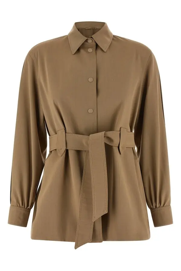 Max Mara Mxmagenzia Virgin Wool Shirt - Beige