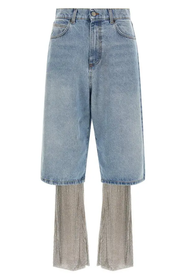 Giuseppe Di Morabito Denim Bermuda Shorts With Crystal Leggings