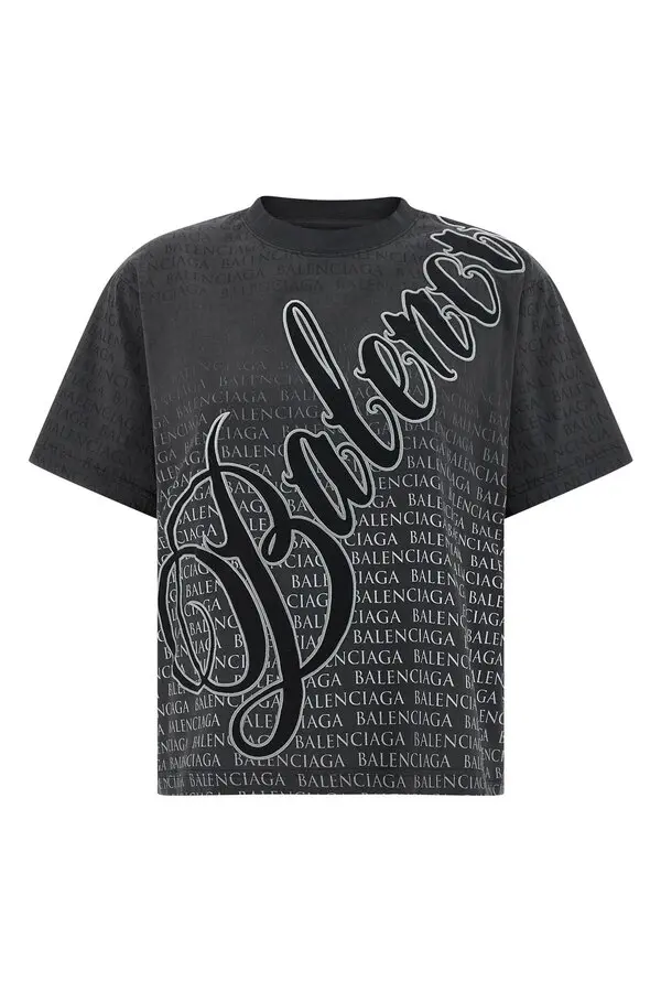 Balenciaga Cursive Jersey T-shirt - Black
