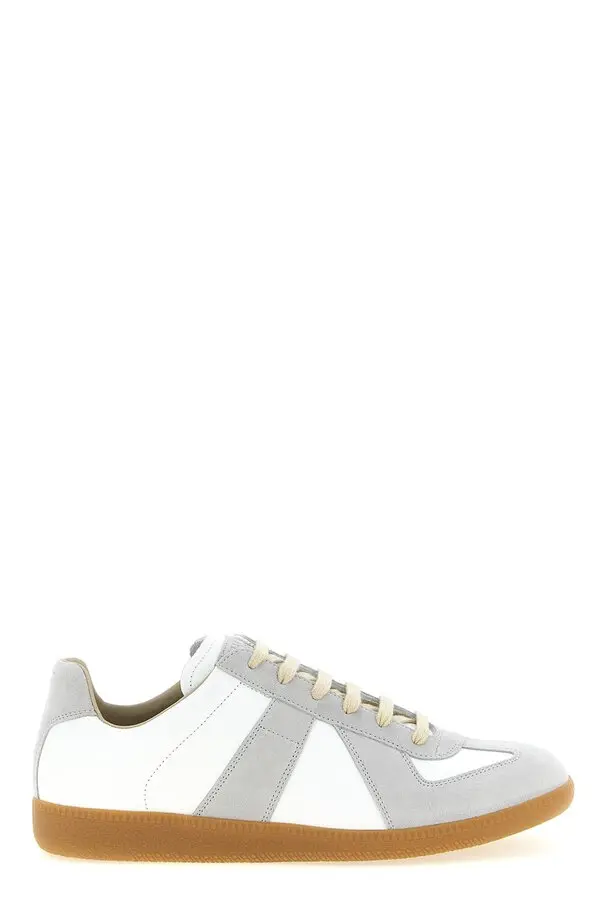 MAISON MARGIELA Replica Leather Lace-up Sneakers - White