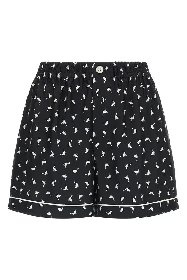 Moschino Oche Silk Twill Shorts - White/black