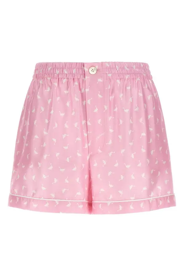 Moschino Oche Silk Twill Shorts - Pink