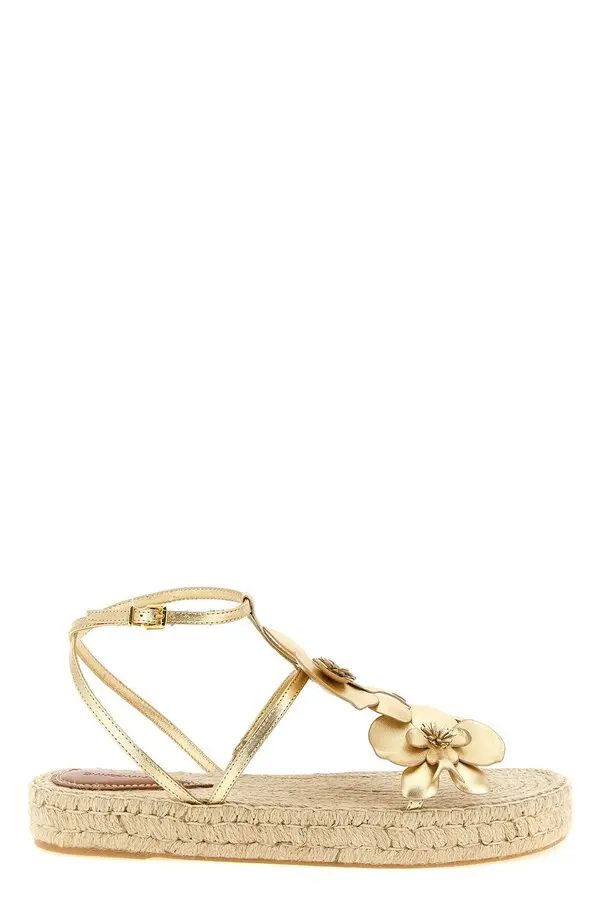 Zimmermann Orchid Laminated Leather Sandals - Gold
