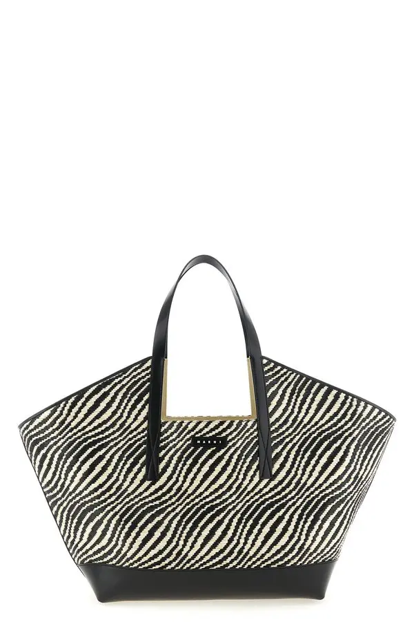 Marni Waves Shopping Bag - Black