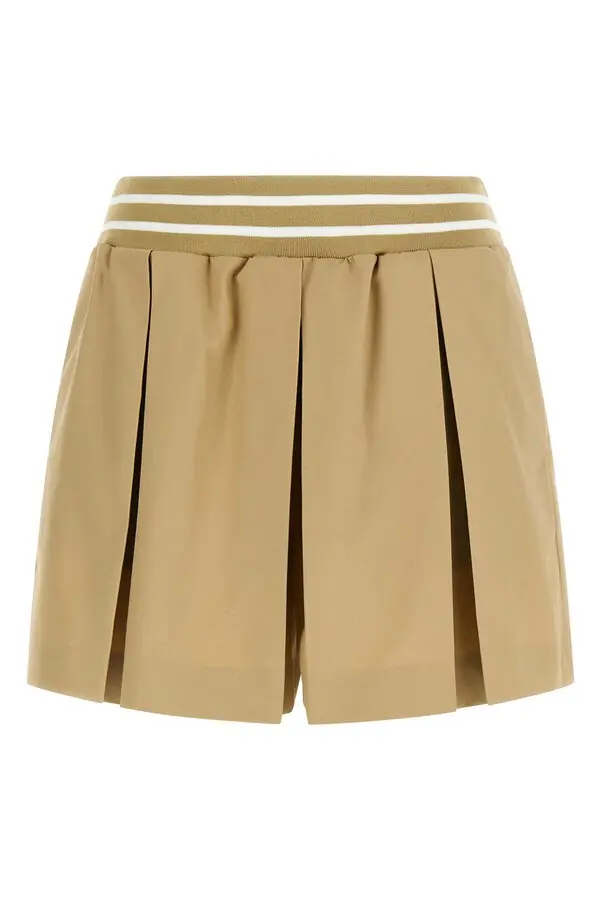 Moschino Pleated Cotton Poplin Shorts