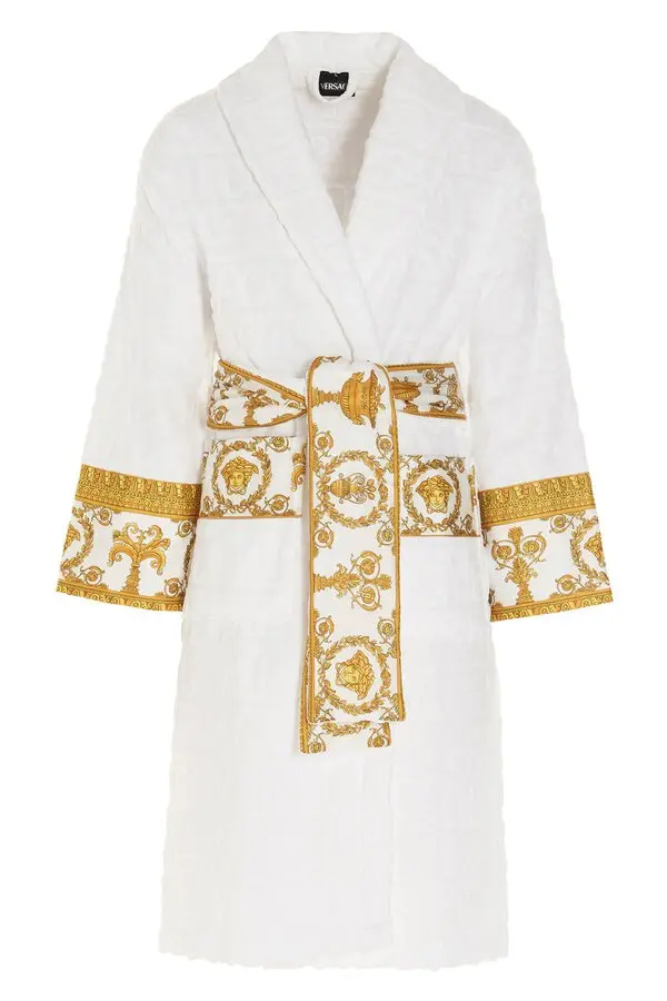 Versace Embossed Logo Bathrobe