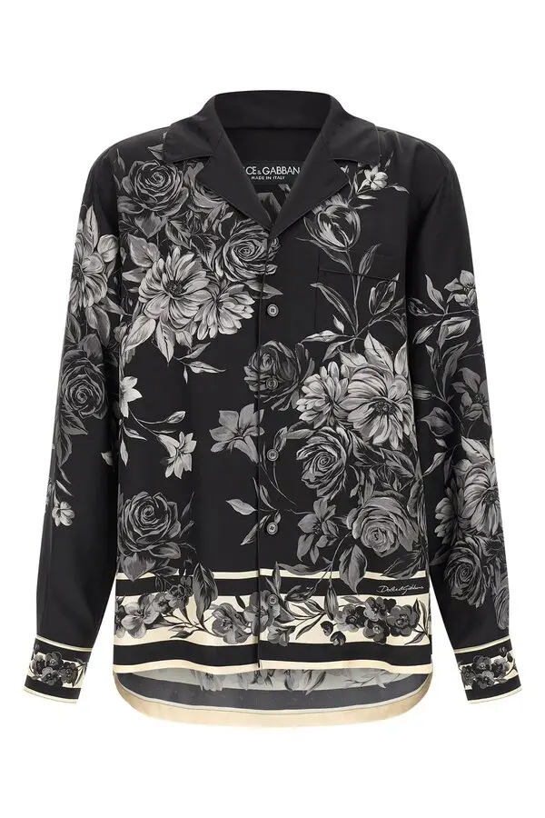 Dolce & Gabbana Bouquet Fiori' Shirt - Black