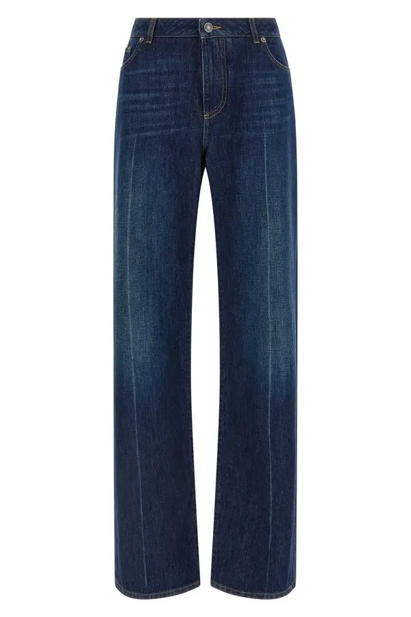 Dolce & Gabbana Stretched Pleated Trompe L'oeil Jeans