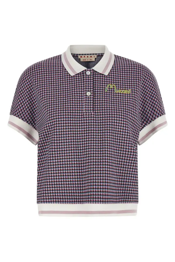 Marni Check Patterned Short Sleeve Polo - Multi
