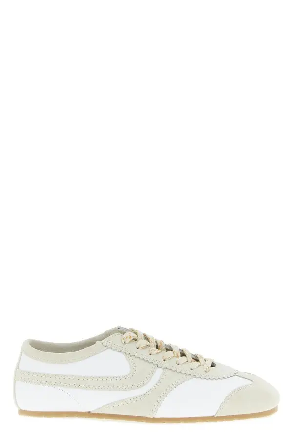 Dries Van Noten Leather And Suede Sneakers - Beige