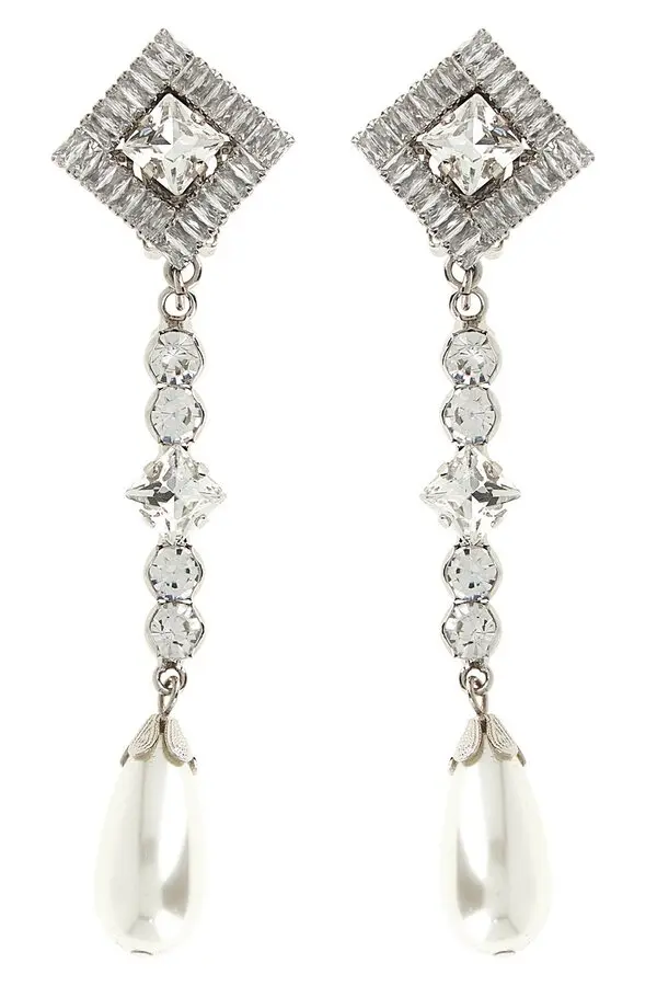 Alessandra Rich Metal Pendant Earrings - Silver