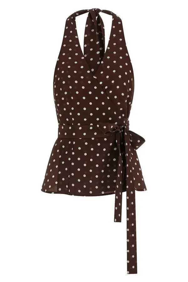 P.a.r.o.s.h Sbillo Polka Dot Silk Top