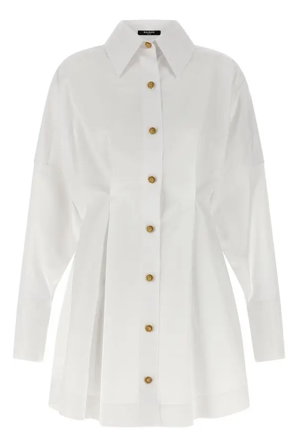Balmain Cotton Poplin Chemisier Dress
