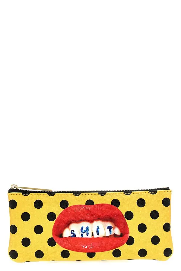 SELETTI Toiletpaper Tech Fabric Clutch Bag - Yellow